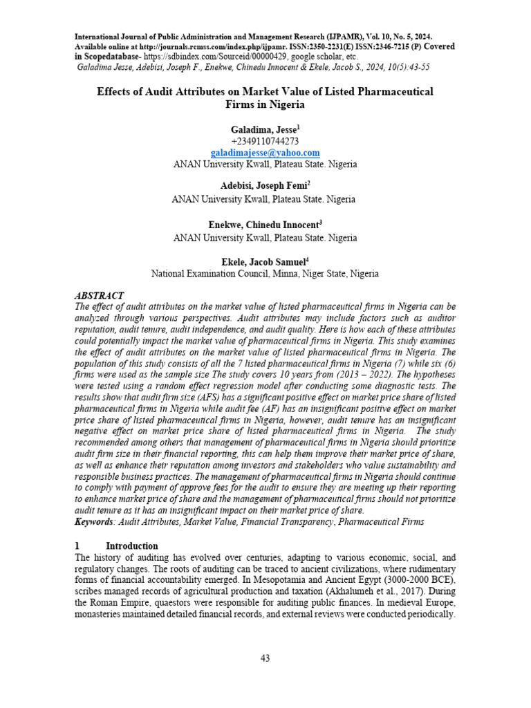 1082-Article Text-1957-1-10-20241001 | PDF | P Value | Audit