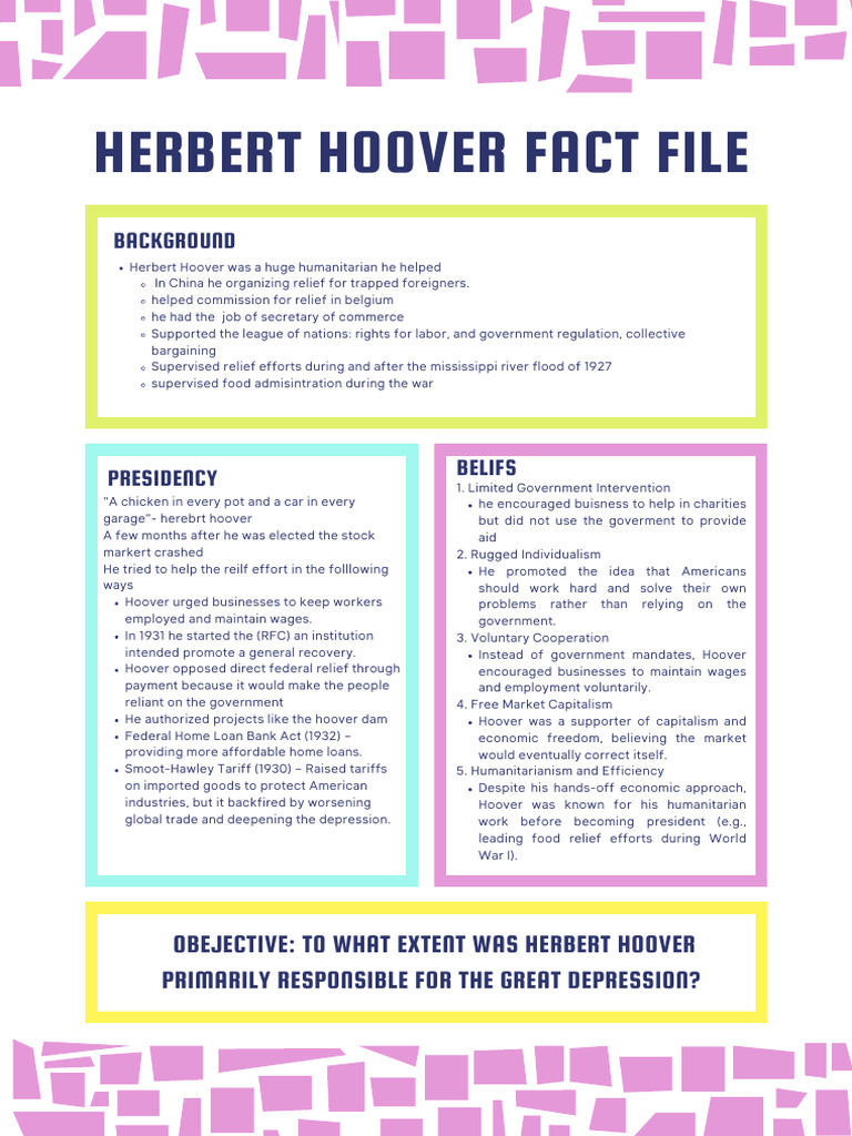 History Herbert Hoover Fact File | PDF | Herbert Hoover | Great Depression