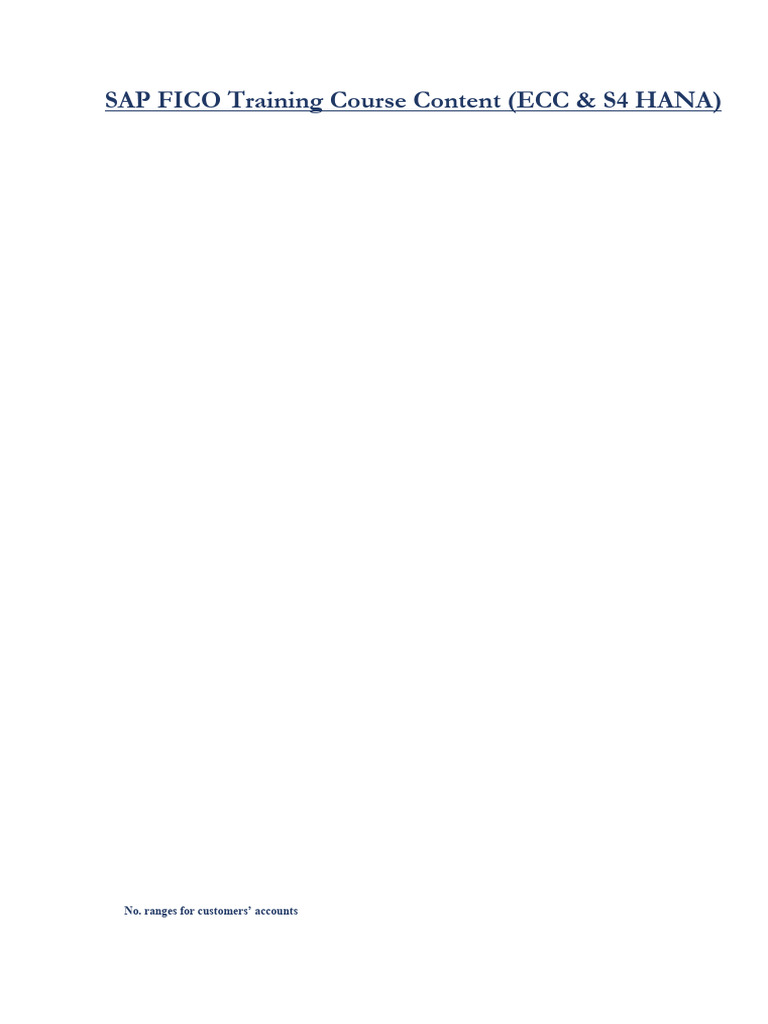 SAP FICO Training Course Syllabus | PDF | Depreciation | Invoice