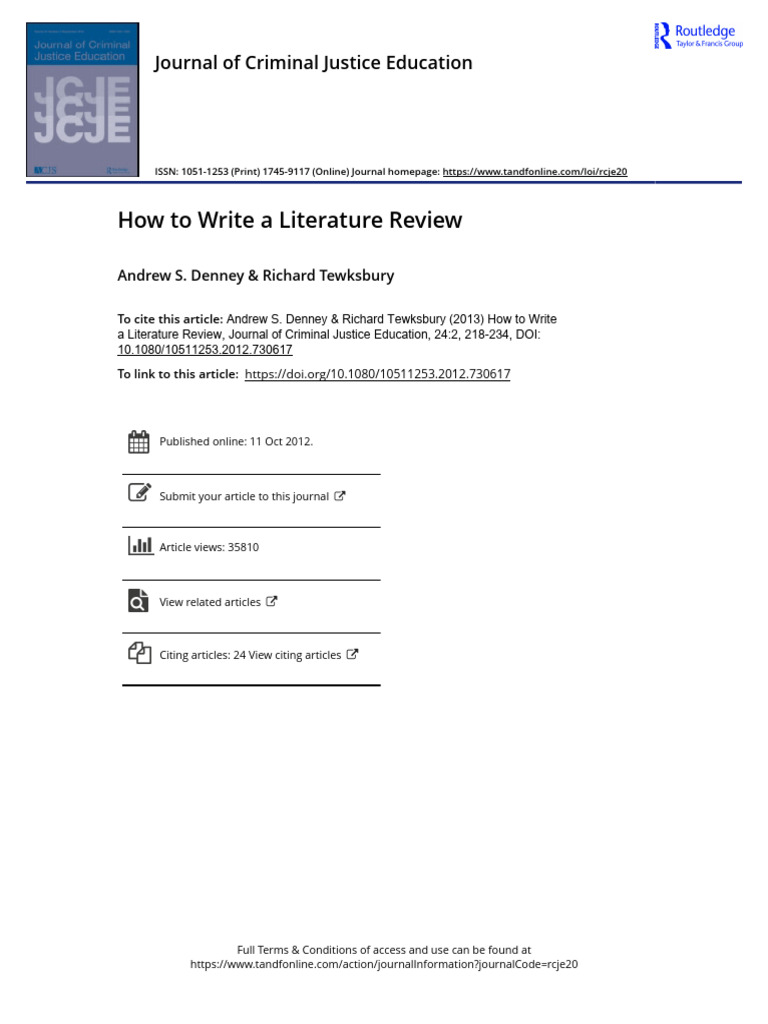How to Write a Literature Review | PDF | Quantitative Research ...