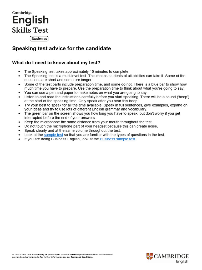 733995-cest-business-speaking-candidate-advice | PDF | English Language ...