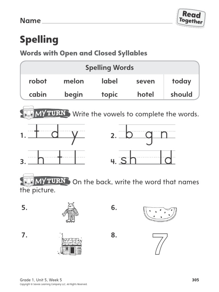 mV20 G1U5W5 Spelling Lessons Web | PDF