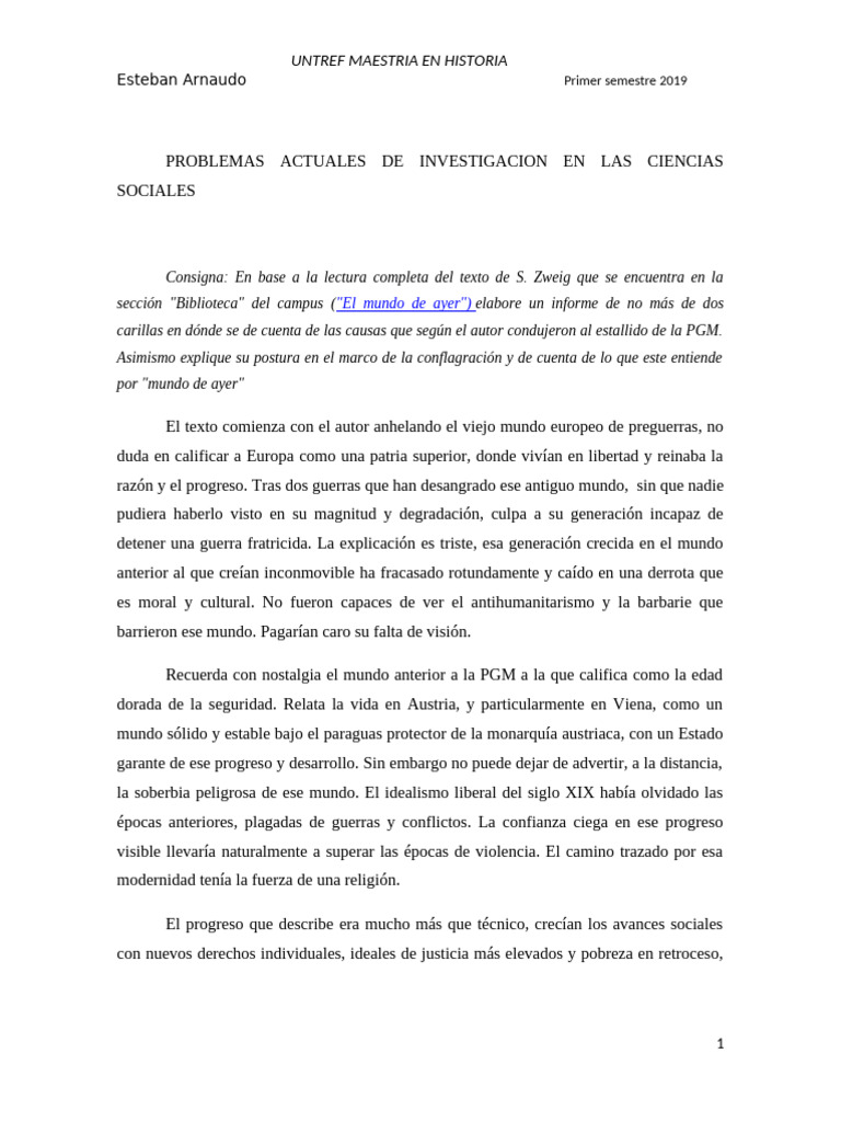 Problemas Actuales ACT. Zweig | PDF