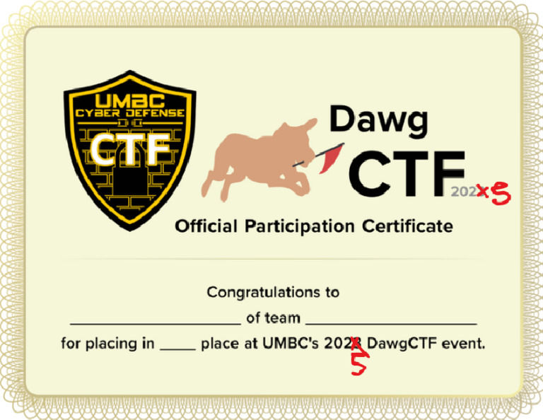 DawgCTF 2025 Certificate | PDF