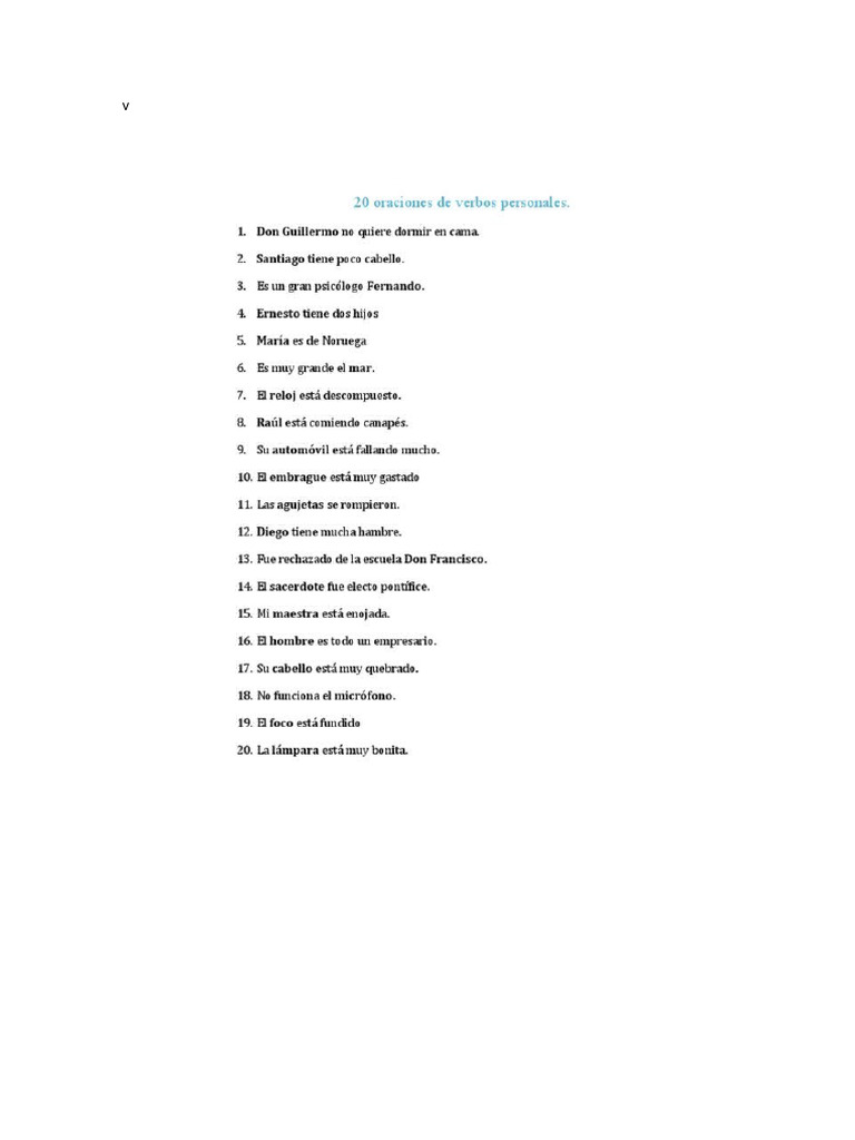 Oraciones Con Verbos Pdf