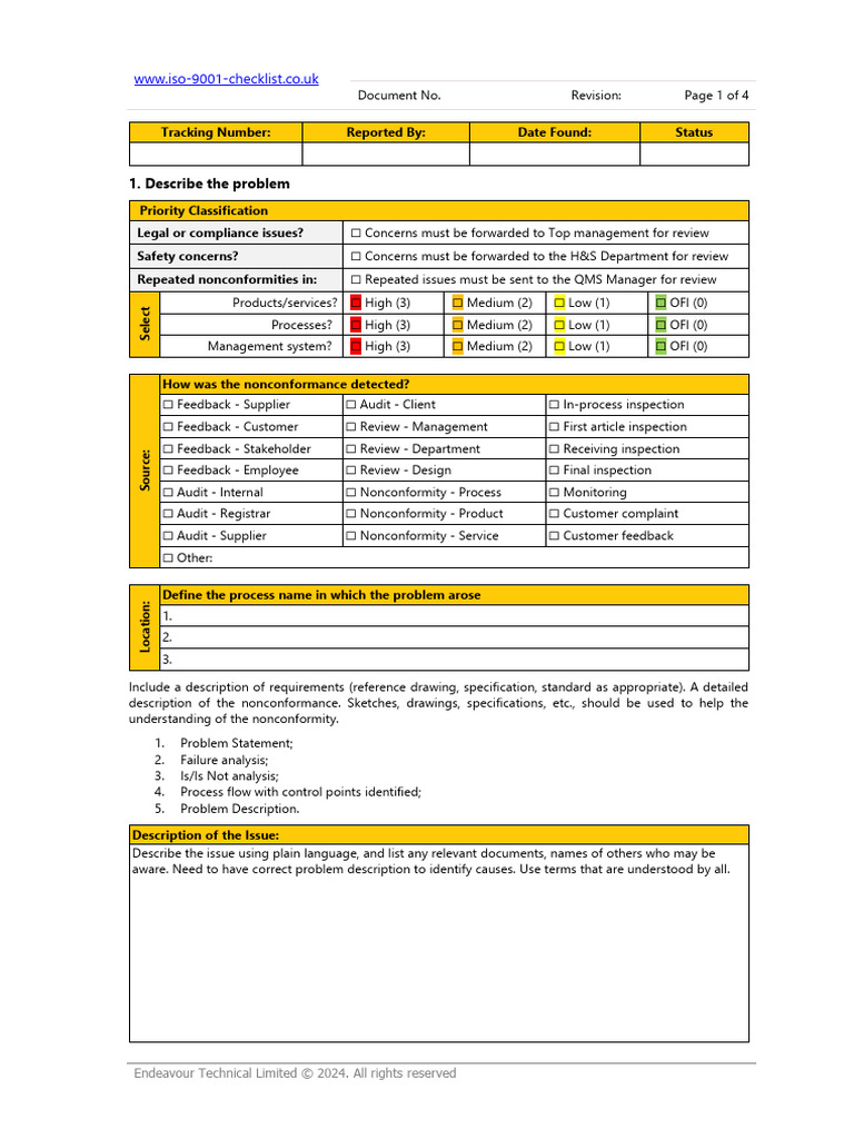 ISO 9001 2015 Corrective Action Report Sample | PDF | Audit | Specification (Technical Standard)