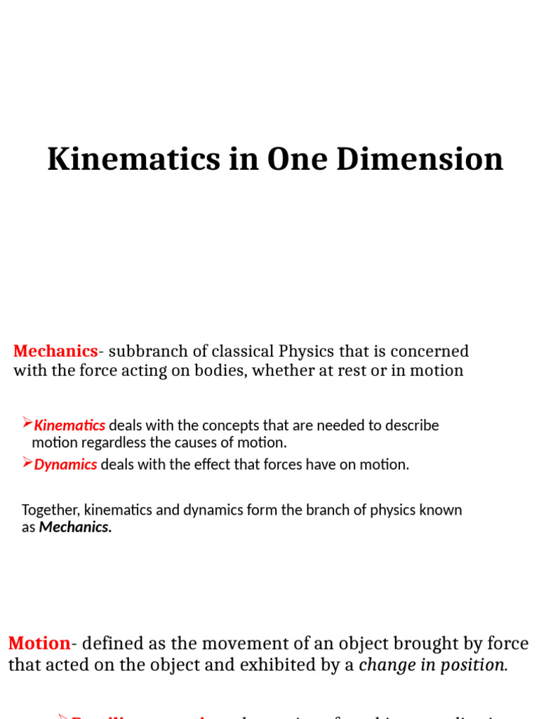 Kinematics in One Dimension | PDF | Acceleration | Velocity