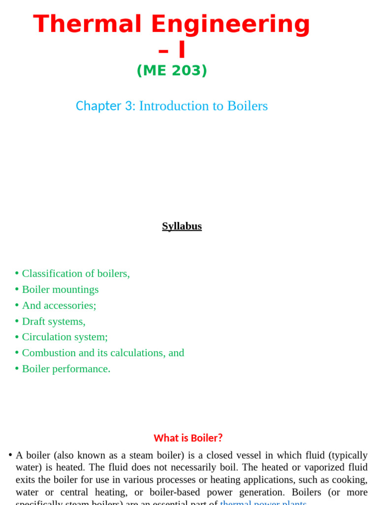 Chapter 3 Introduction To Boiler | PDF | Boiler | Steam