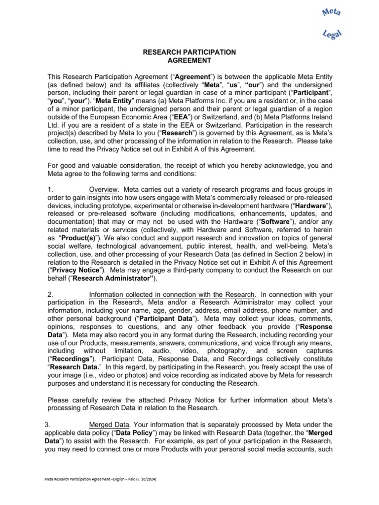 Meta Universal RPA - English - Paid (v.10.24) | PDF | Privacy | Legal ...