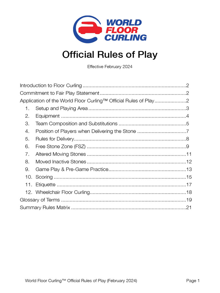 World Floor Curling Official Rules of Play | PDF | Sports