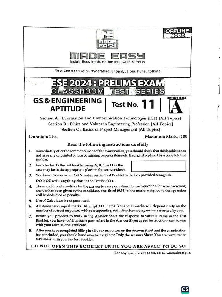 Test 11 Made easy 2024 | PDF