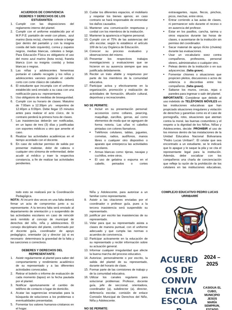 Triptico Convivencia | PDF | Maestros