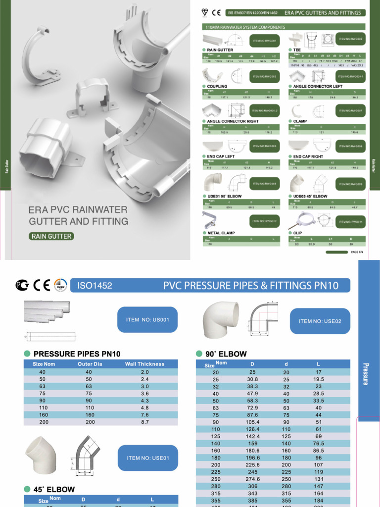 ERA PVC RAINWATER GUTTER AND FITTING | PDF