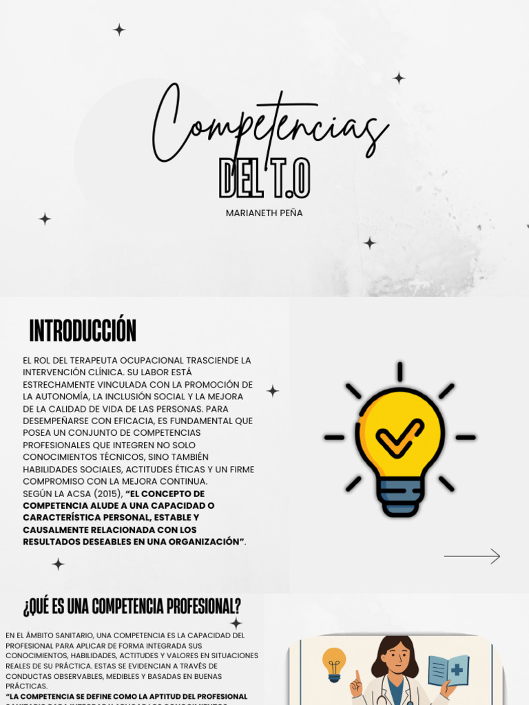 Competencias Del Profesional de T.O | PDF | Cuidado de la salud | Evaluación