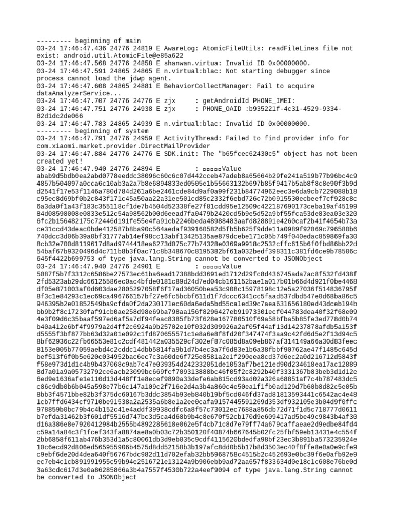 Com - Shanwan.virtual Logcat | PDF | Software Development | Object (Computer Science)
