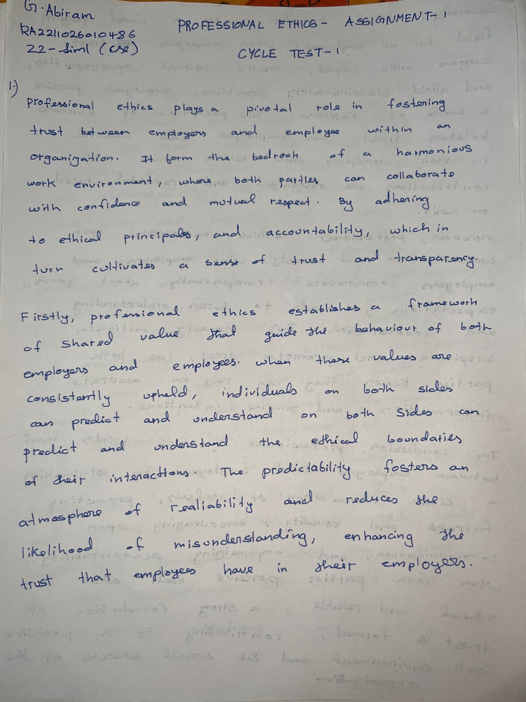 Professional Ethics Assignment 1 Abiram Z2 Cse Aiml 486 Pdf 4305