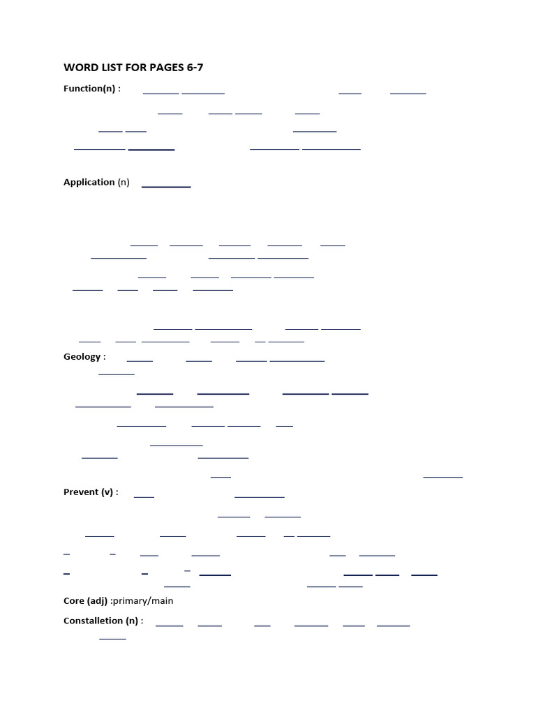 Vocabulary for Pages 6-7 Definitions | PDF
