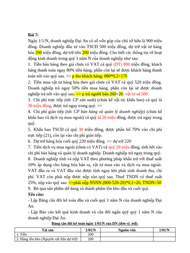 Bai 7, 8, 10 (Very Easy) (Đư C T PH C H I) | PDF