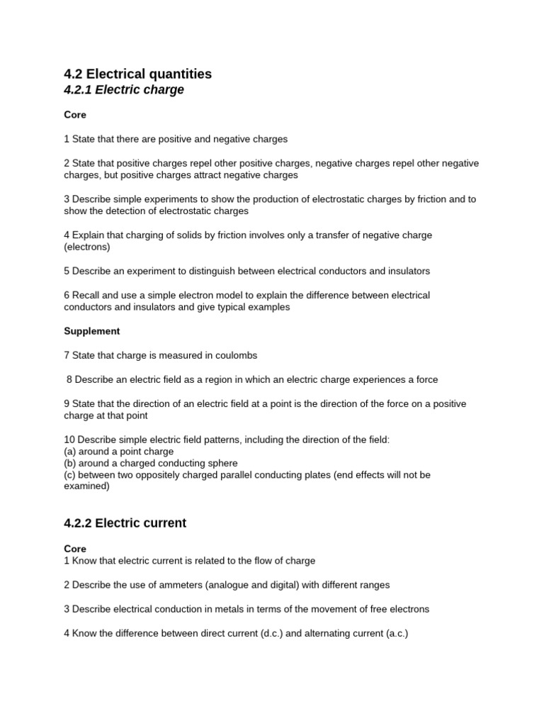 Electrical Quantities | PDF | Voltage | Electric Charge