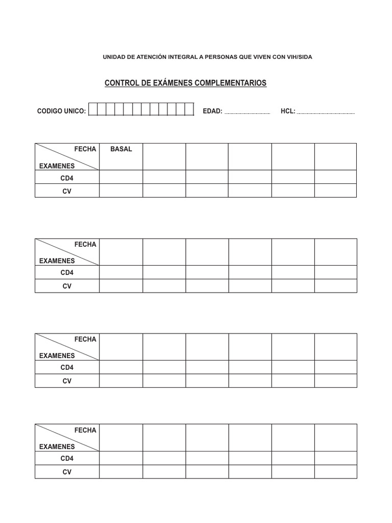 Control de Exámenes Complementarios | PDF