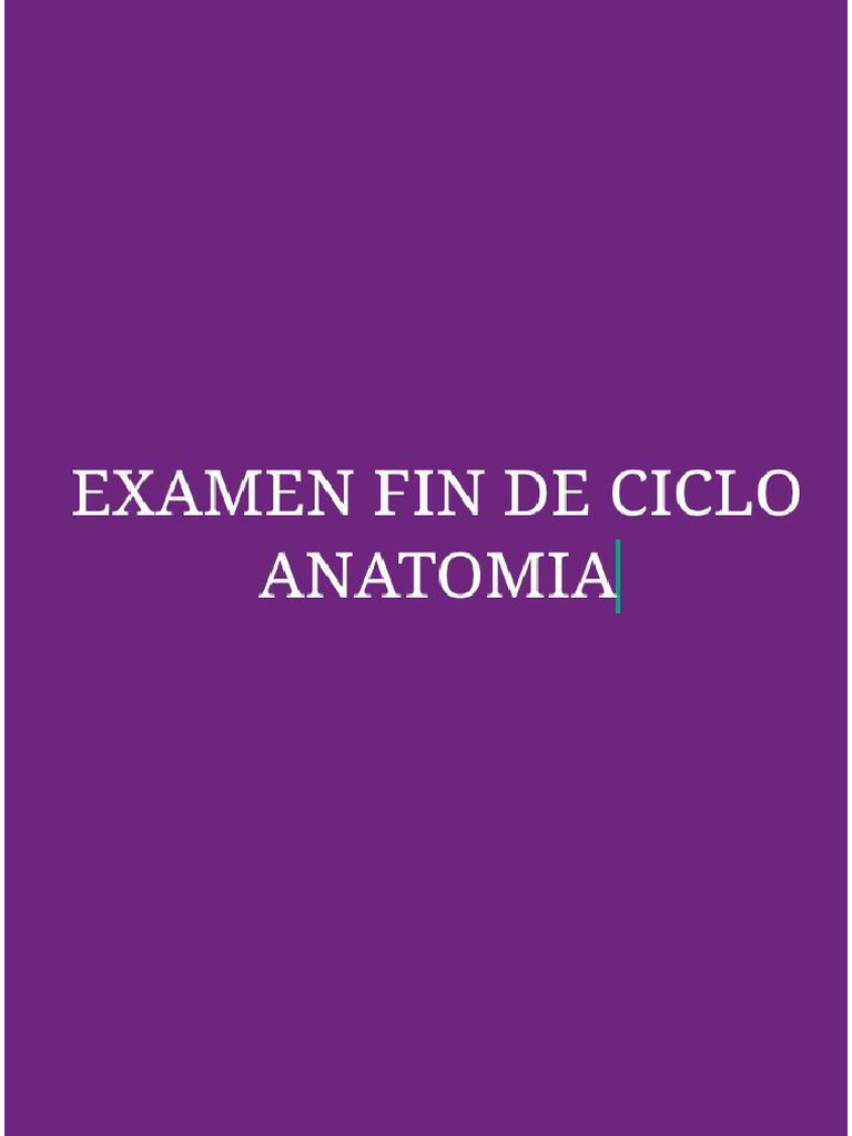 Examen Fin de Ciclo Anatomia | PDF