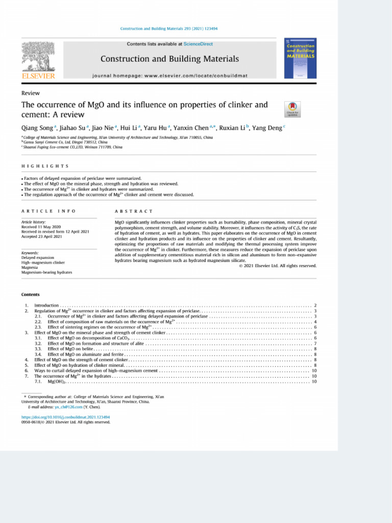 Construction and Building Materials | PDF | Cement | Limestone