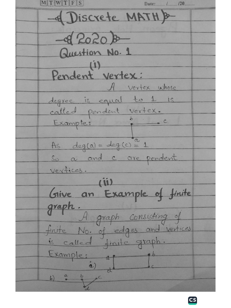 Discrete Past Paper Solved 2020 Zain Ahmed | PDF