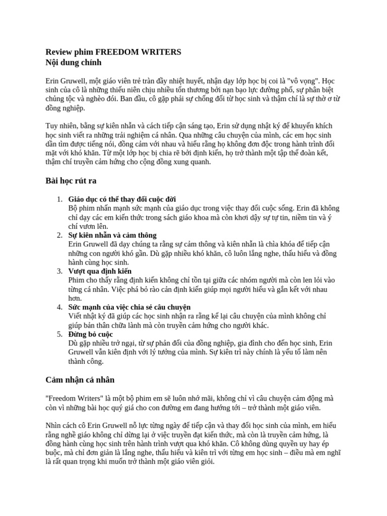 Freedom Writers | PDF