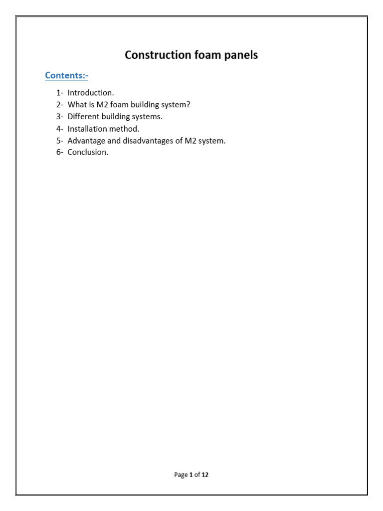 Construction Foam Panels-Ghadeer Hamdy | PDF | Foam | Concrete