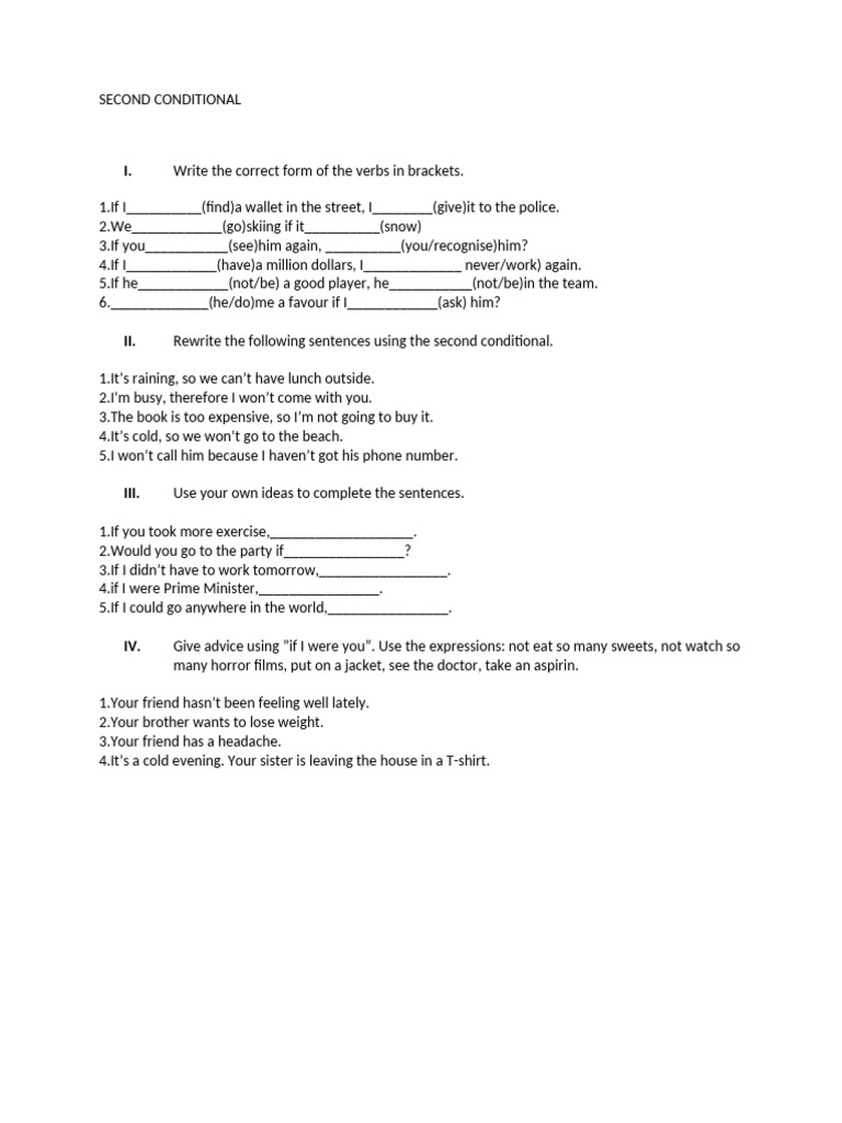 Second Conditional | PDF