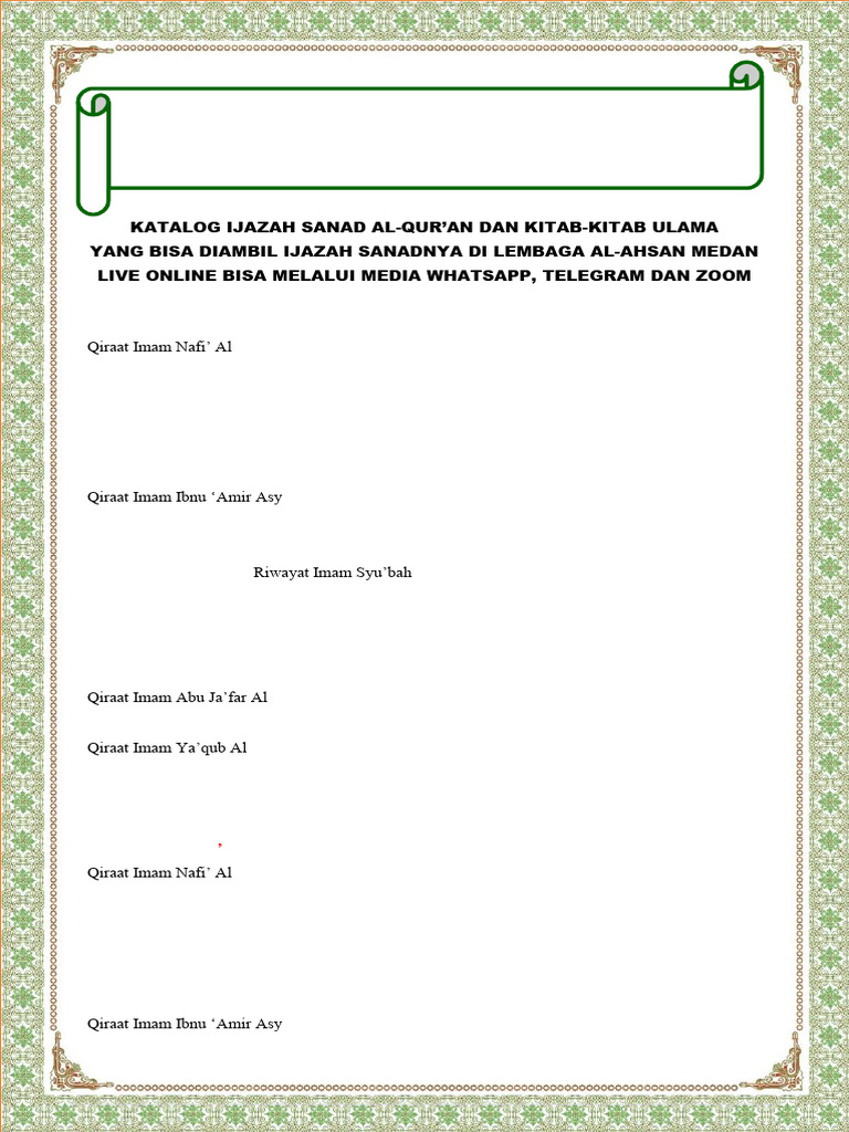 Katalog Ijazah Sanad | PDF