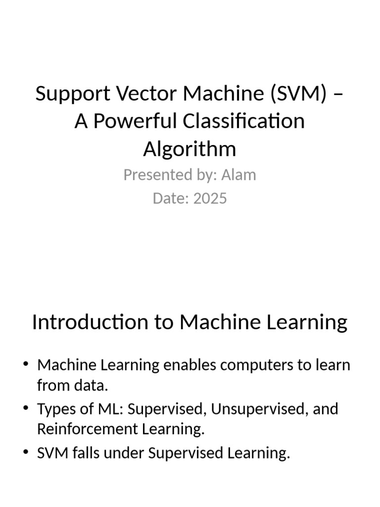 SVM Visual Presentation | PDF