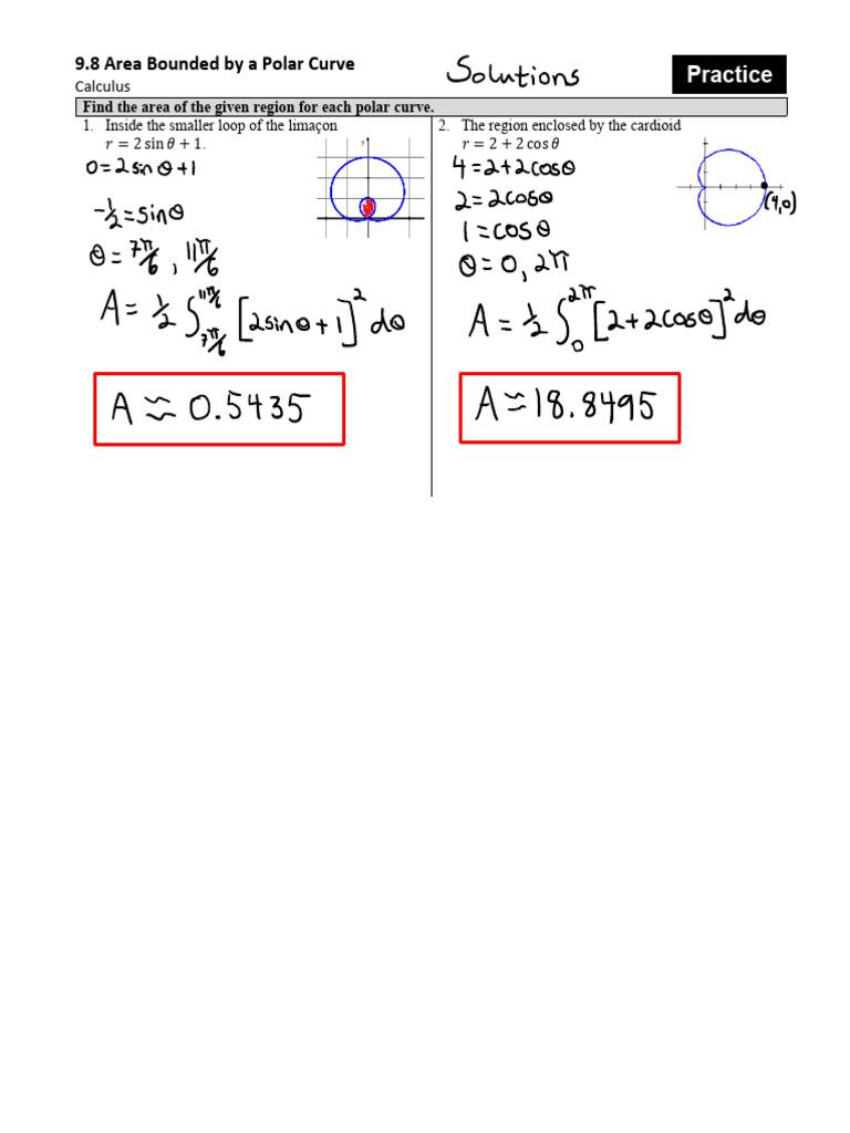 Calc 9.8 Solutions | PDF