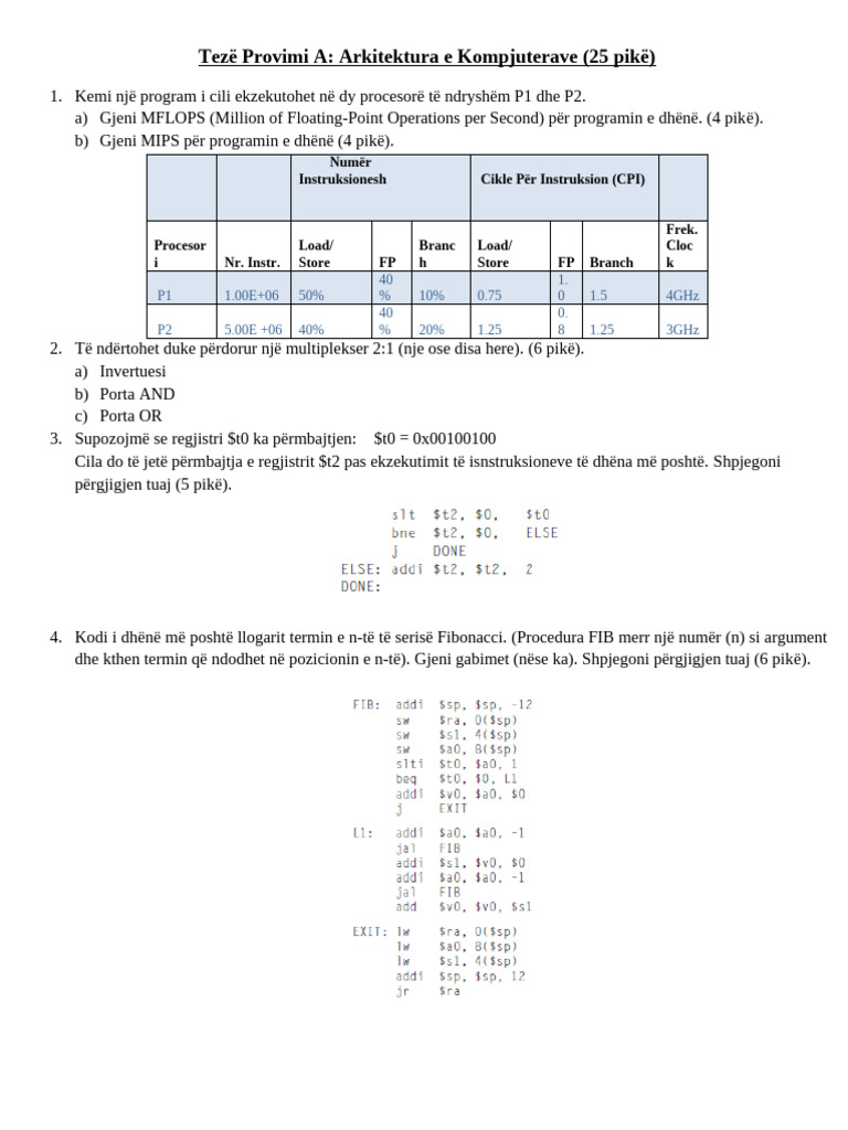 Teza (INFA) Arkitekture Kompjuteri 2015 | PDF