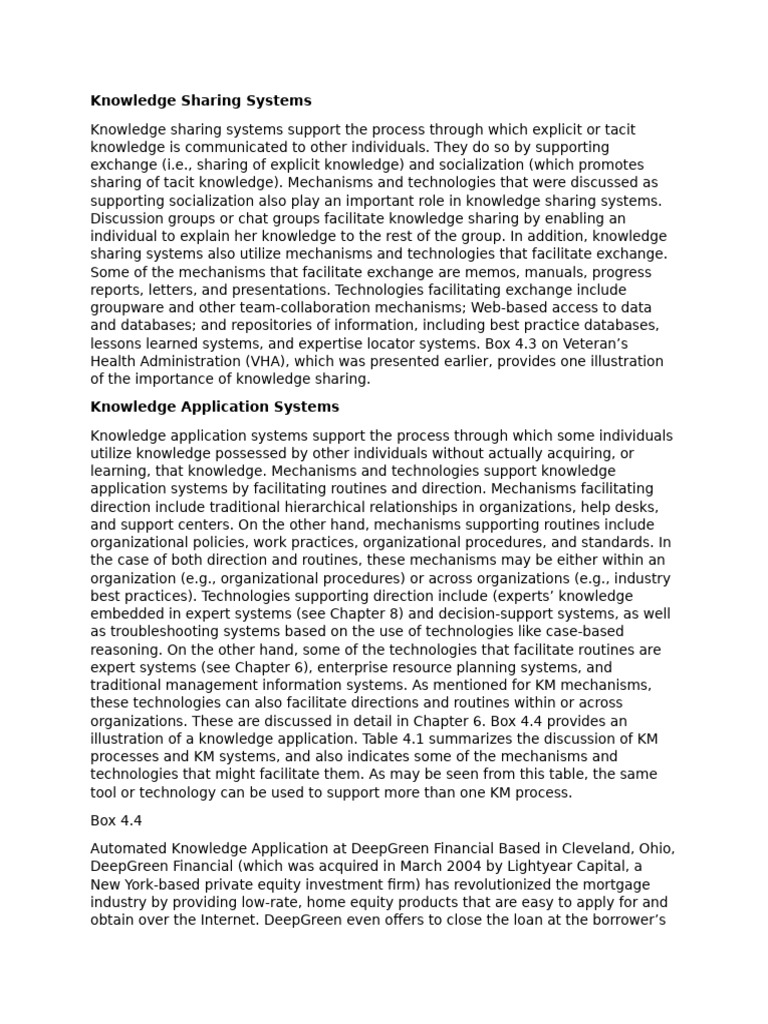 Knowledge Sharing Systems | PDF