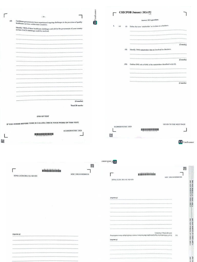 Csec Pob p02 January 2024 - Booklet | PDF