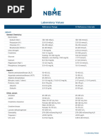USMLE Reference Lab Values | PDF | White Blood Cell | Blood Plasma
