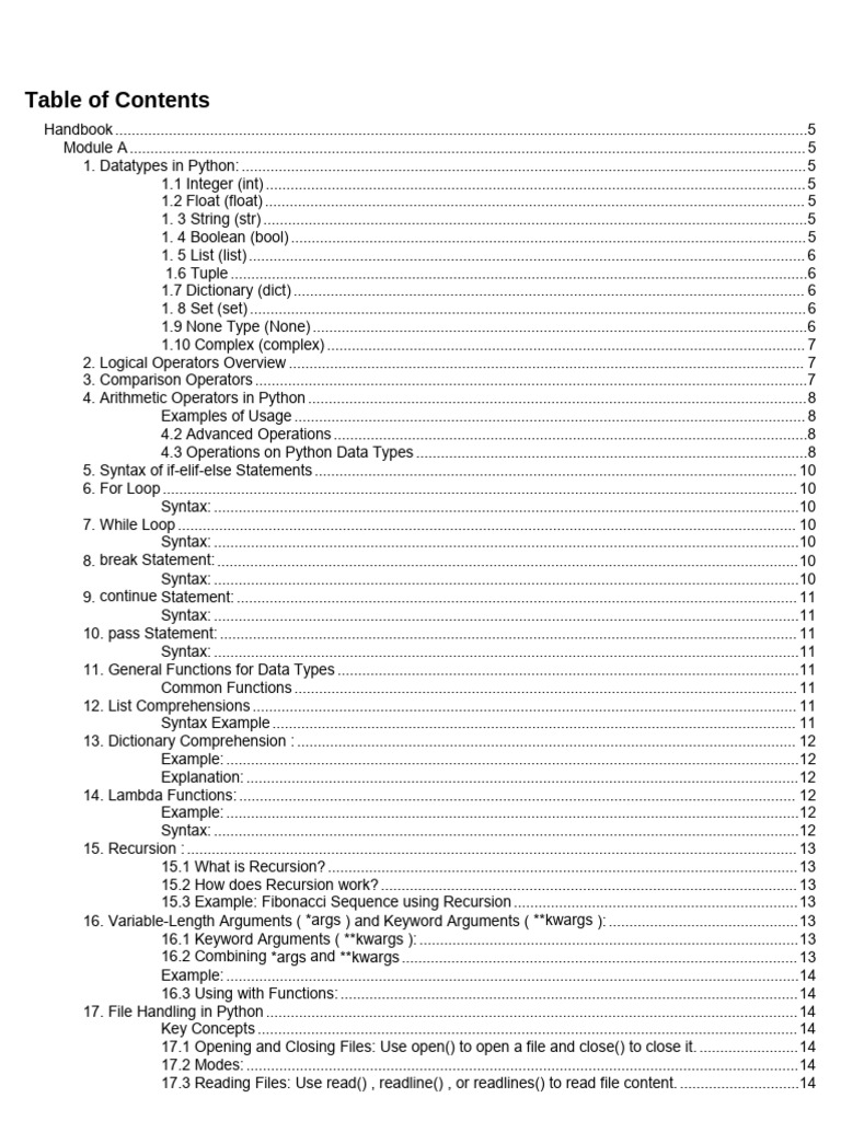 Offline Exam Handbook - Semester I | PDF | Control Flow | Boolean Data Type