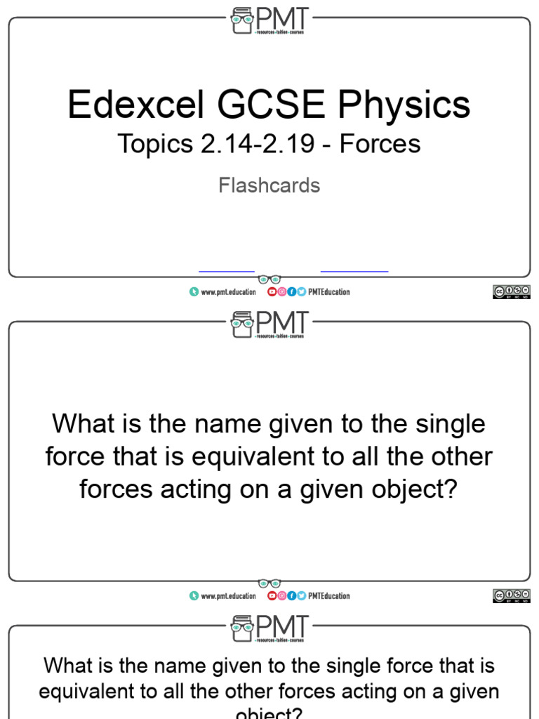 Flashcards - Topic 2 Forces - Edexcel Physics GCSE | PDF | Weight | Force