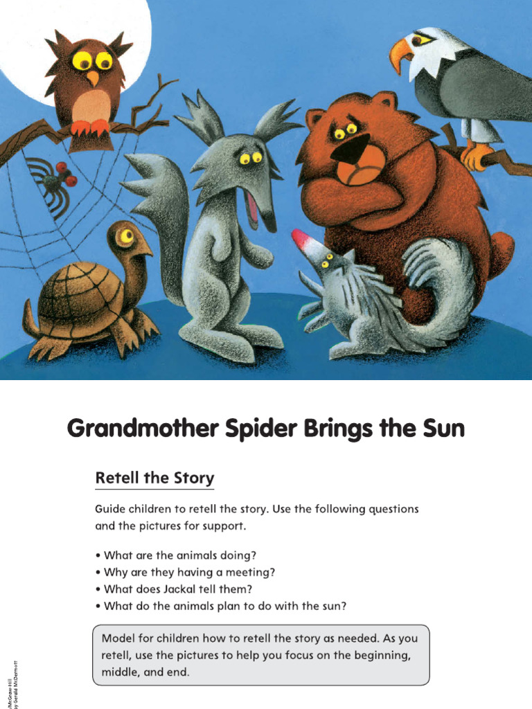 Retelling Cards. Grandmother Spider Brings The Sun | PDF