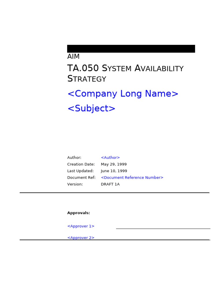 TA050 System Availability Strategy | PDF | Computer Network | Databases