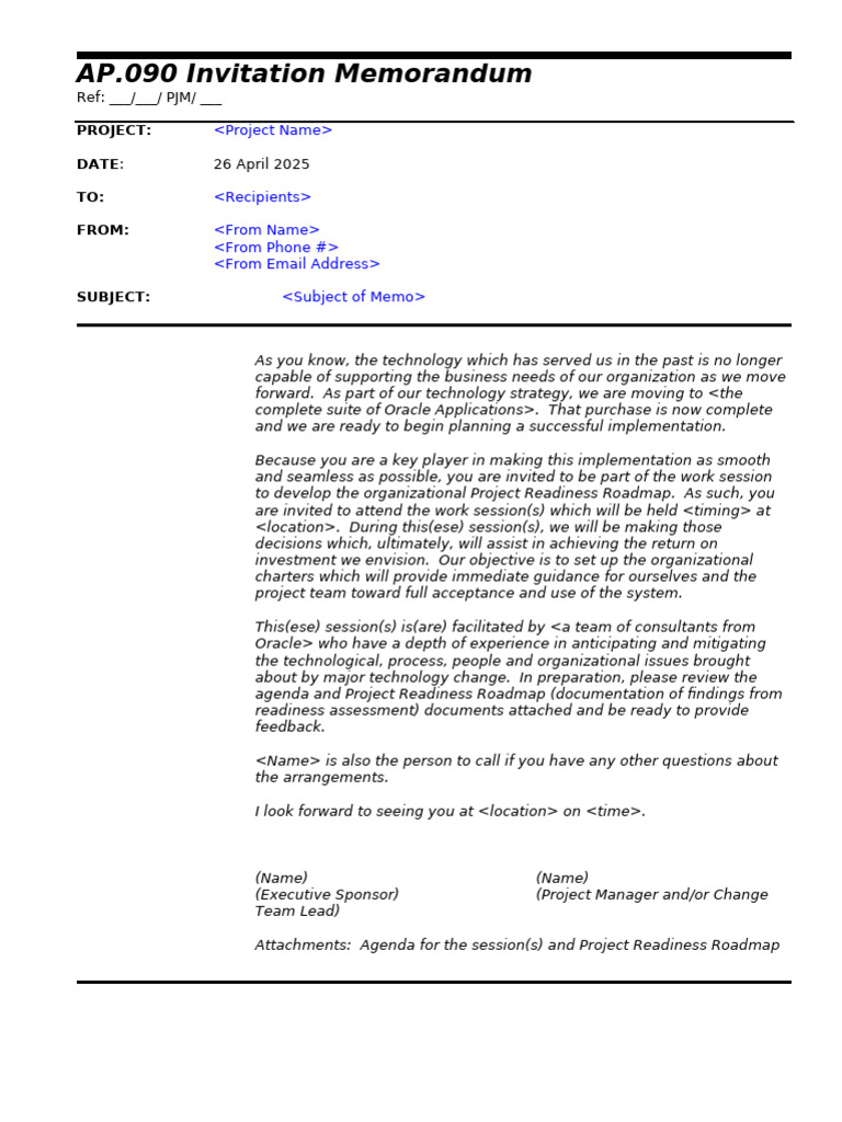 AP090 Invitation Memorandum | PDF