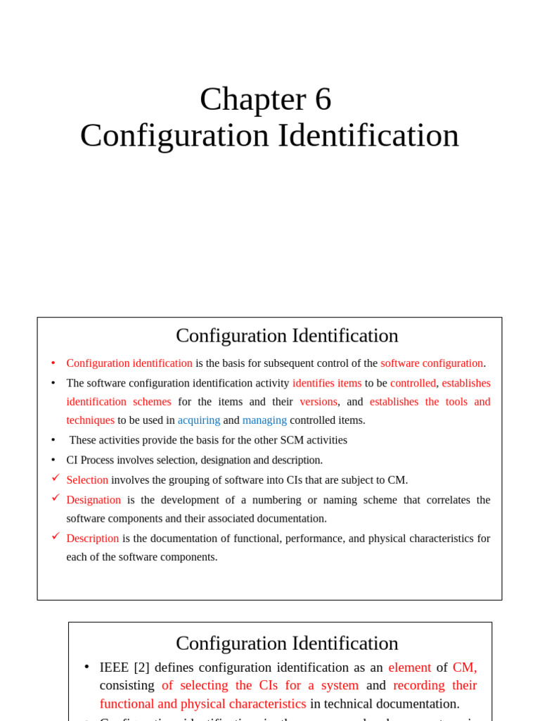 SWE2021 - SCM-Chapter 6 - Configuration Identification | PDF | Version Control | System