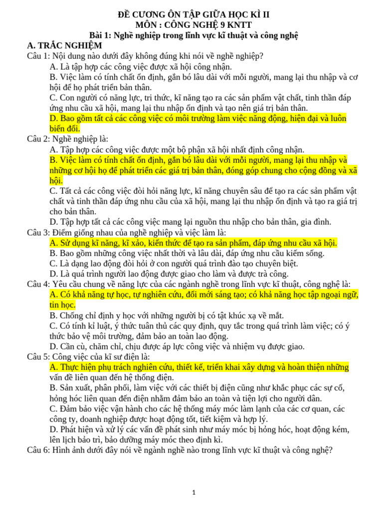 Hs Đề Cương Cn 9 Ghkii (2024-2025) | PDF