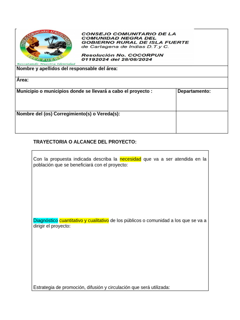 Formato para Proyectos | PDF | Presupuesto