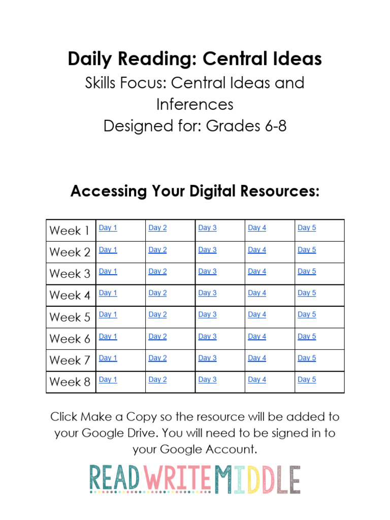 2 Main Idea Reading Passages Worksheets Central Idea and Supporting ...