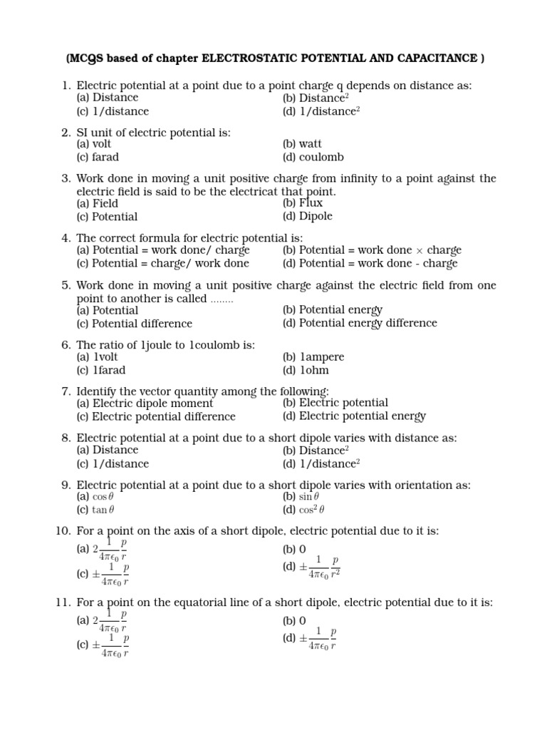 2.electric Potential and Capacitance | PDF | Capacitor | Capacitance