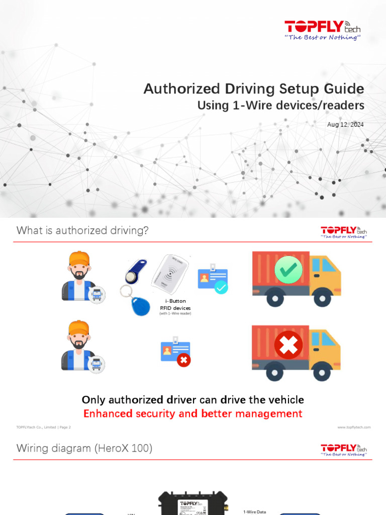 TOPFLYtech Authorized Driving Setup 1-Wire Guide 20250205 | PDF | Relay ...