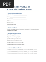 Protocolos de Pruebas Fat y Sat | PDF | Calidad (comercial ...