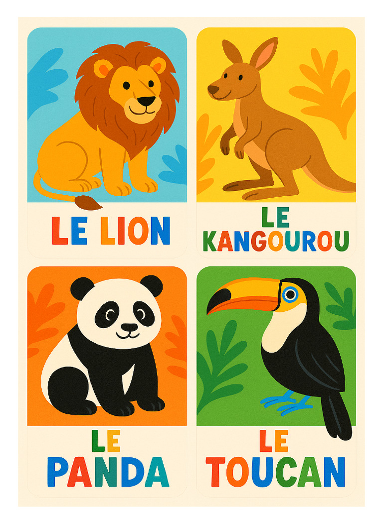 Flashcards Animaux Francais | PDF